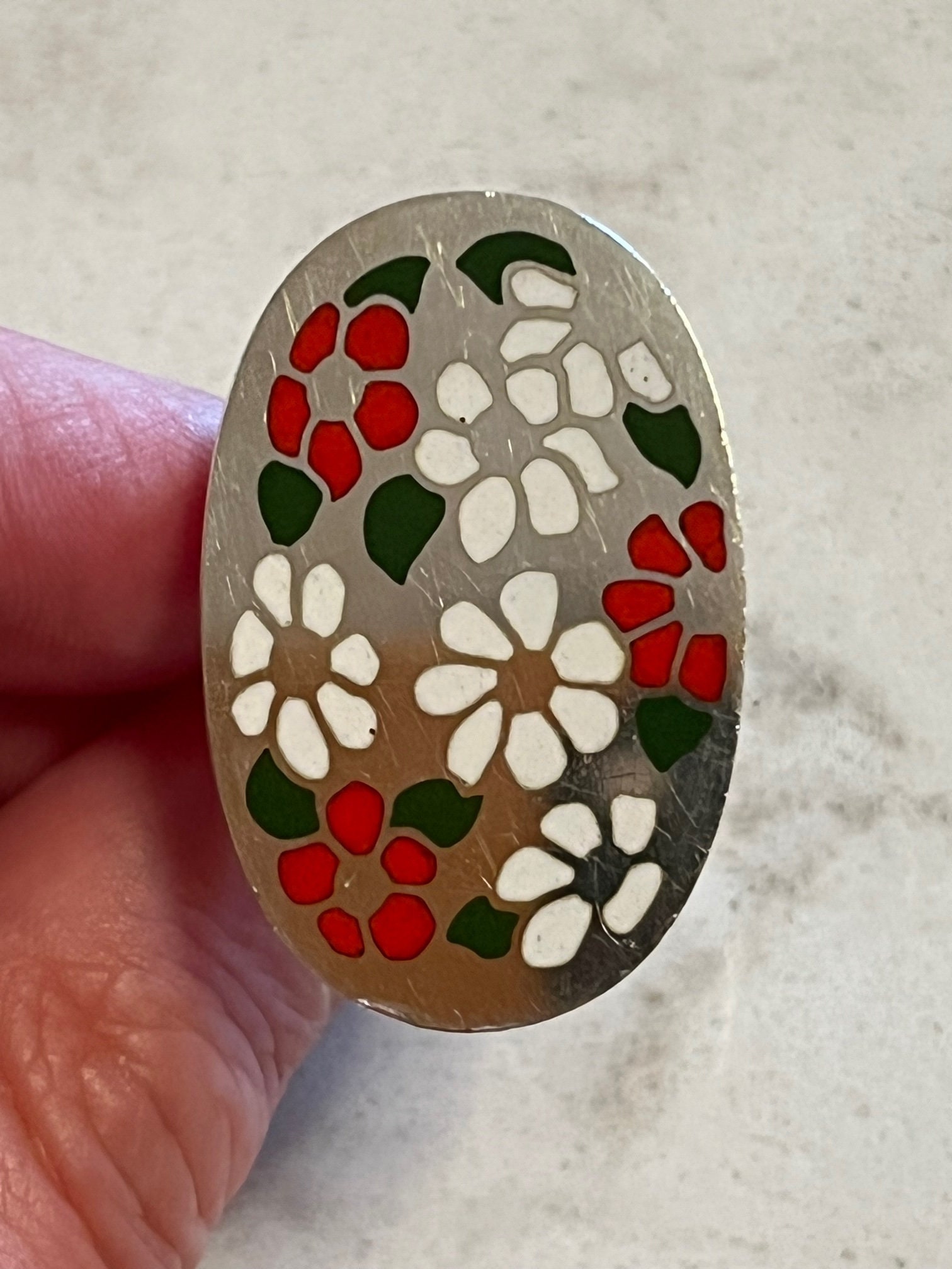 Vintage 1960s Astrid Fog for Georg Jensen Sterling Silver Enamel Ring ...