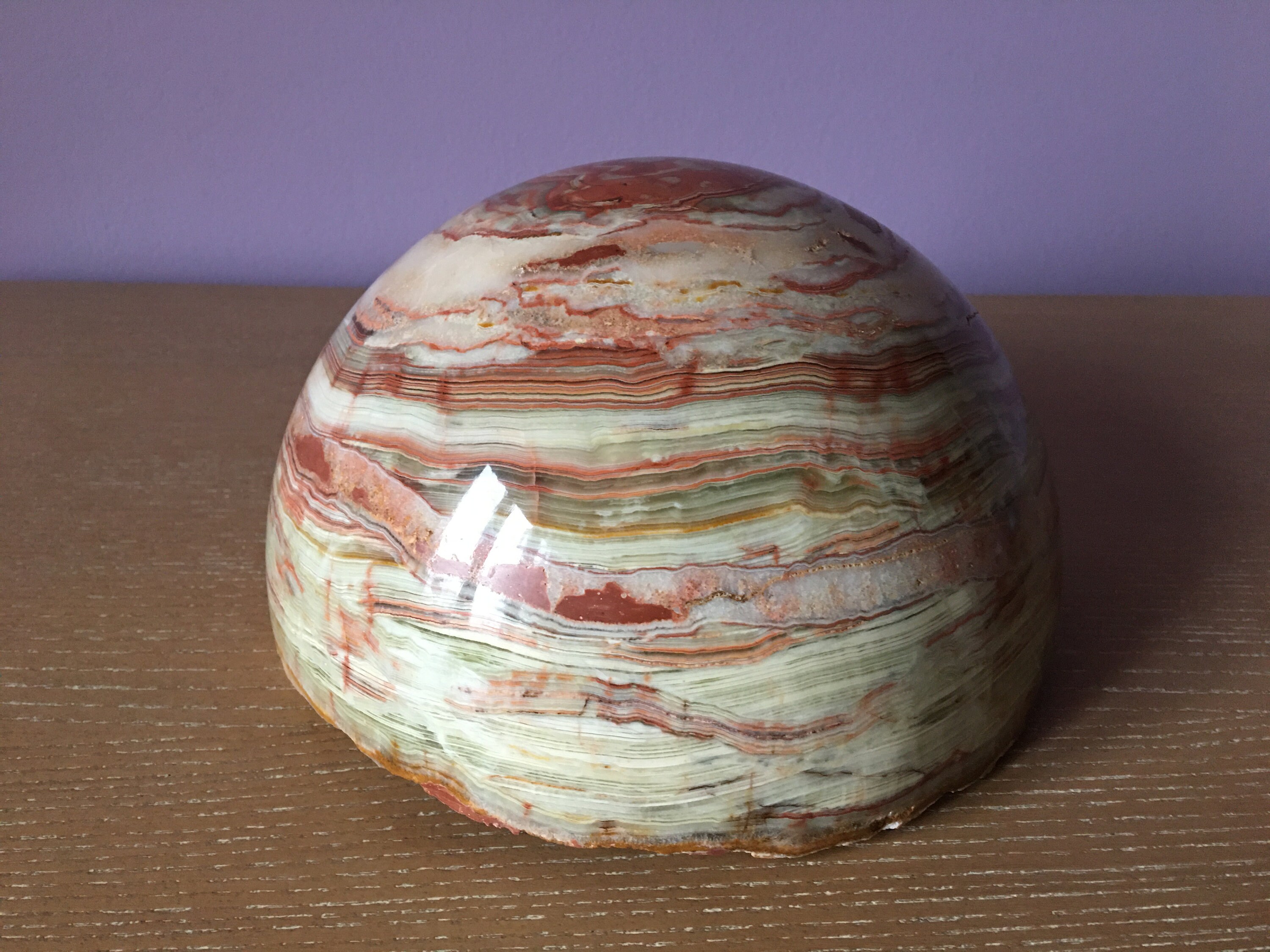 ONYX Slab Huge 8" Dome Shaped Half Semi-sphere Polished Natural Mineral ...
