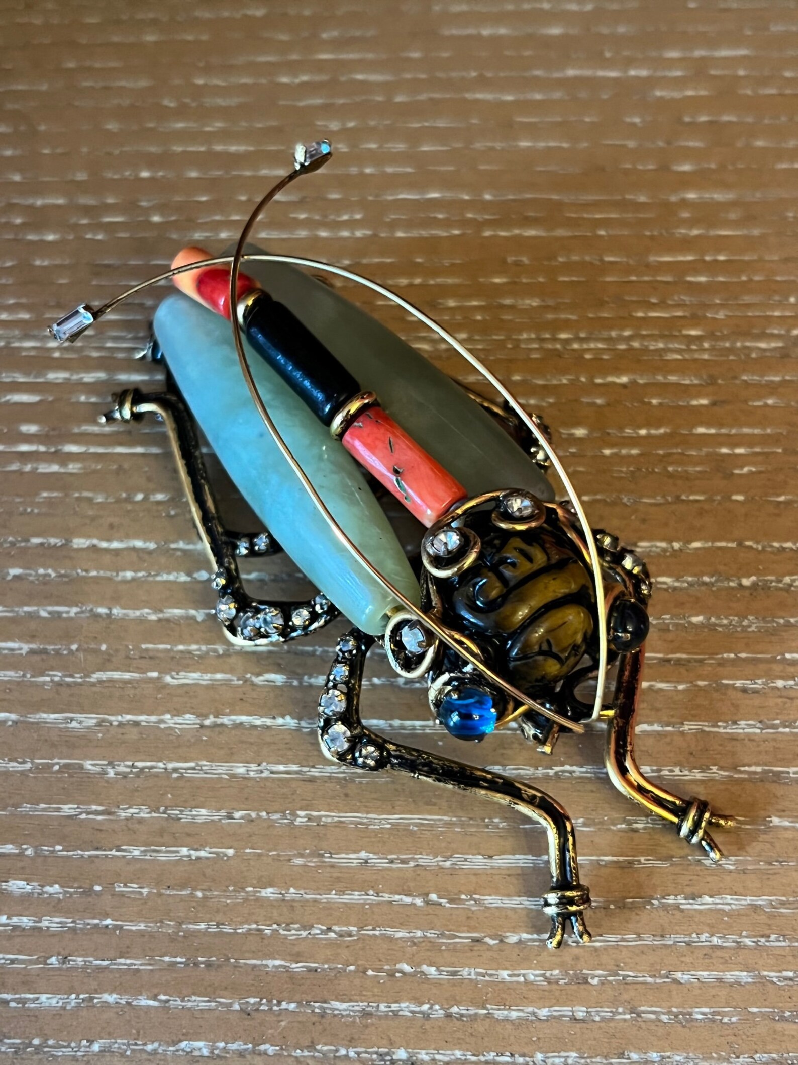 Vintage IRADJ MOINI Large Beetle Bug Insect Brooch Pin Costume Designer ...