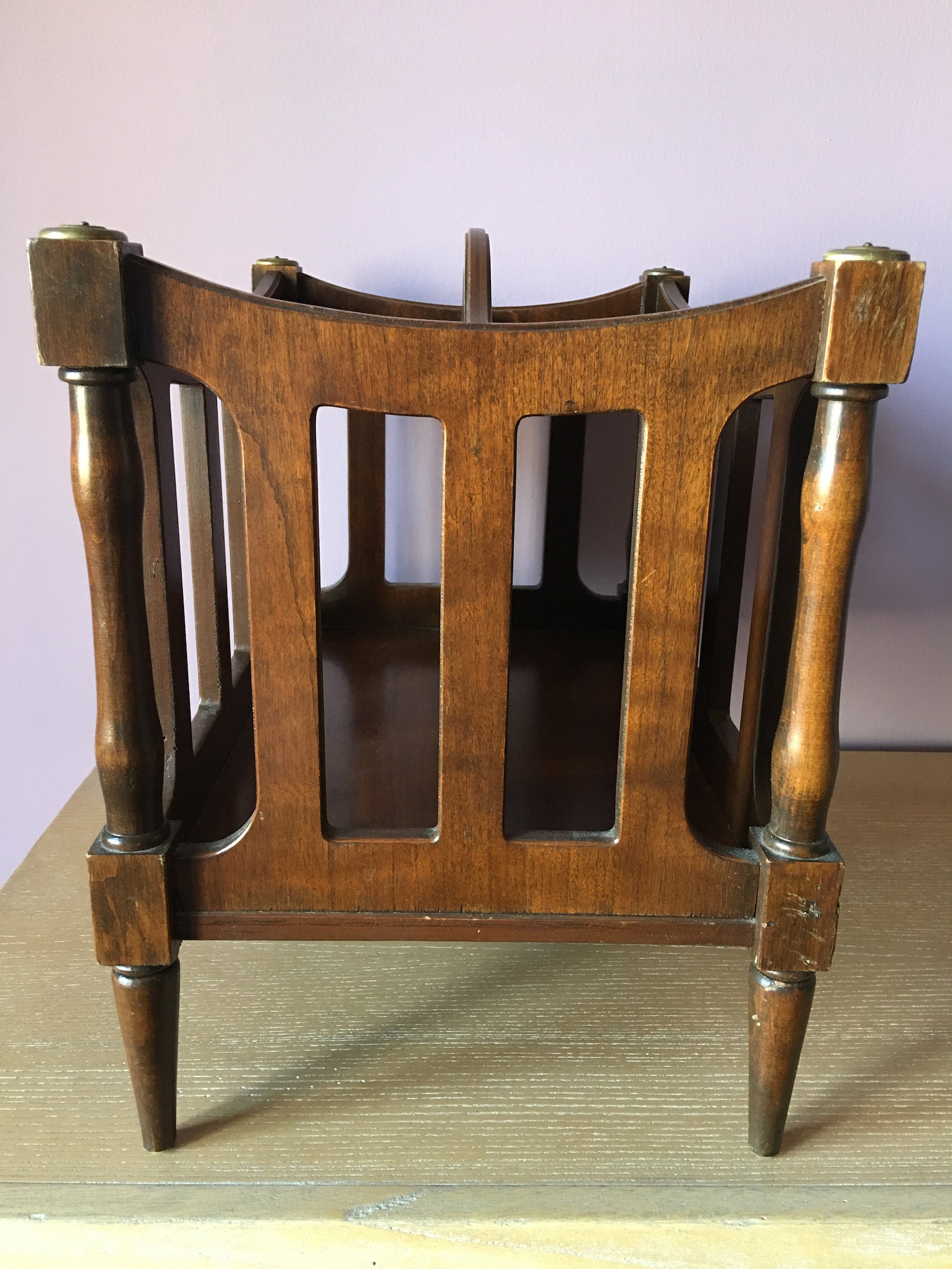 Vintage Antique Wood Wooden Newspaper Magazine Rack Holder Brandt ...