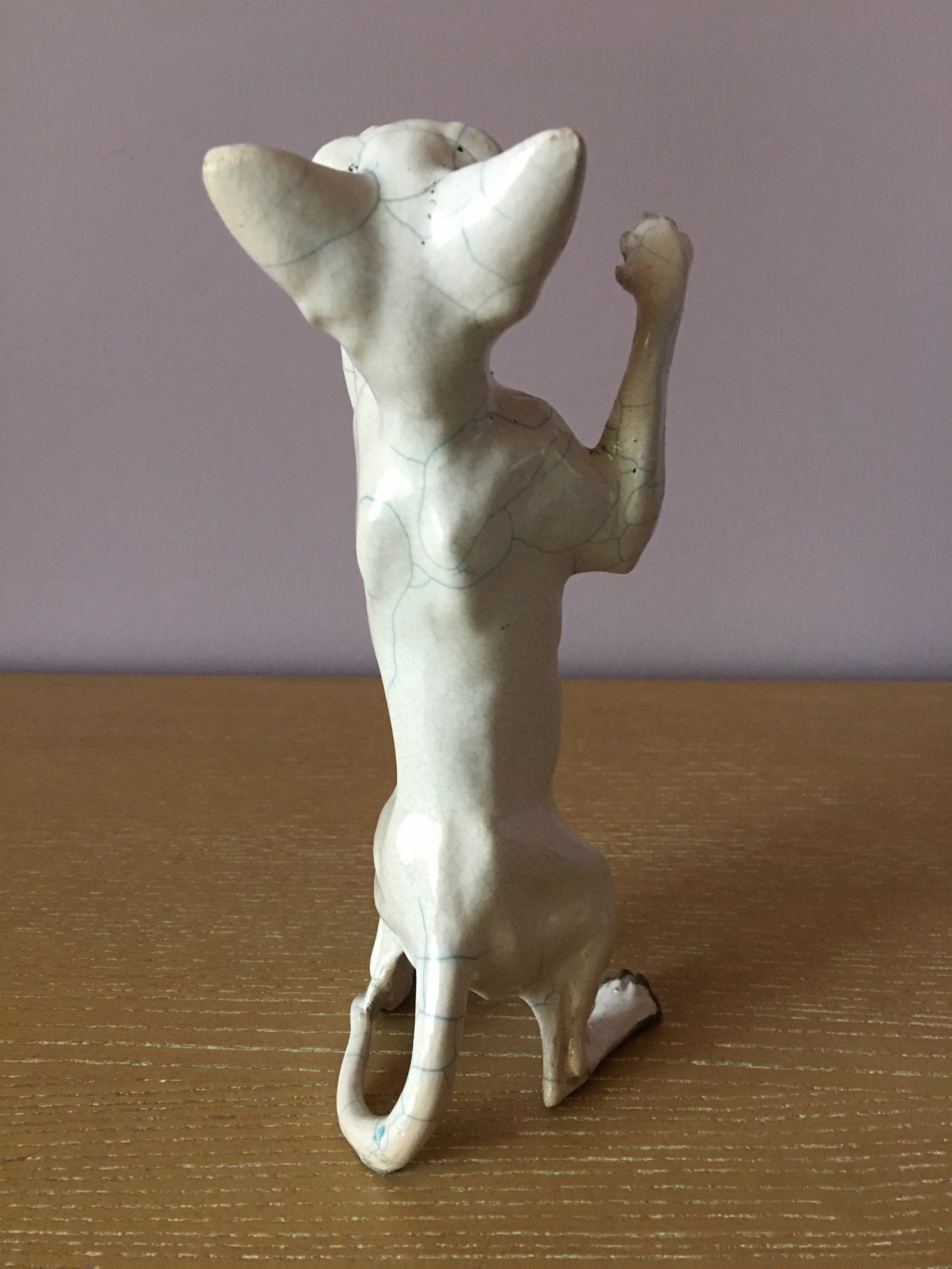 BRIAN ANDREW Studio Art Raku Pottery Ceramic Havana Cat Kitten Playing ...