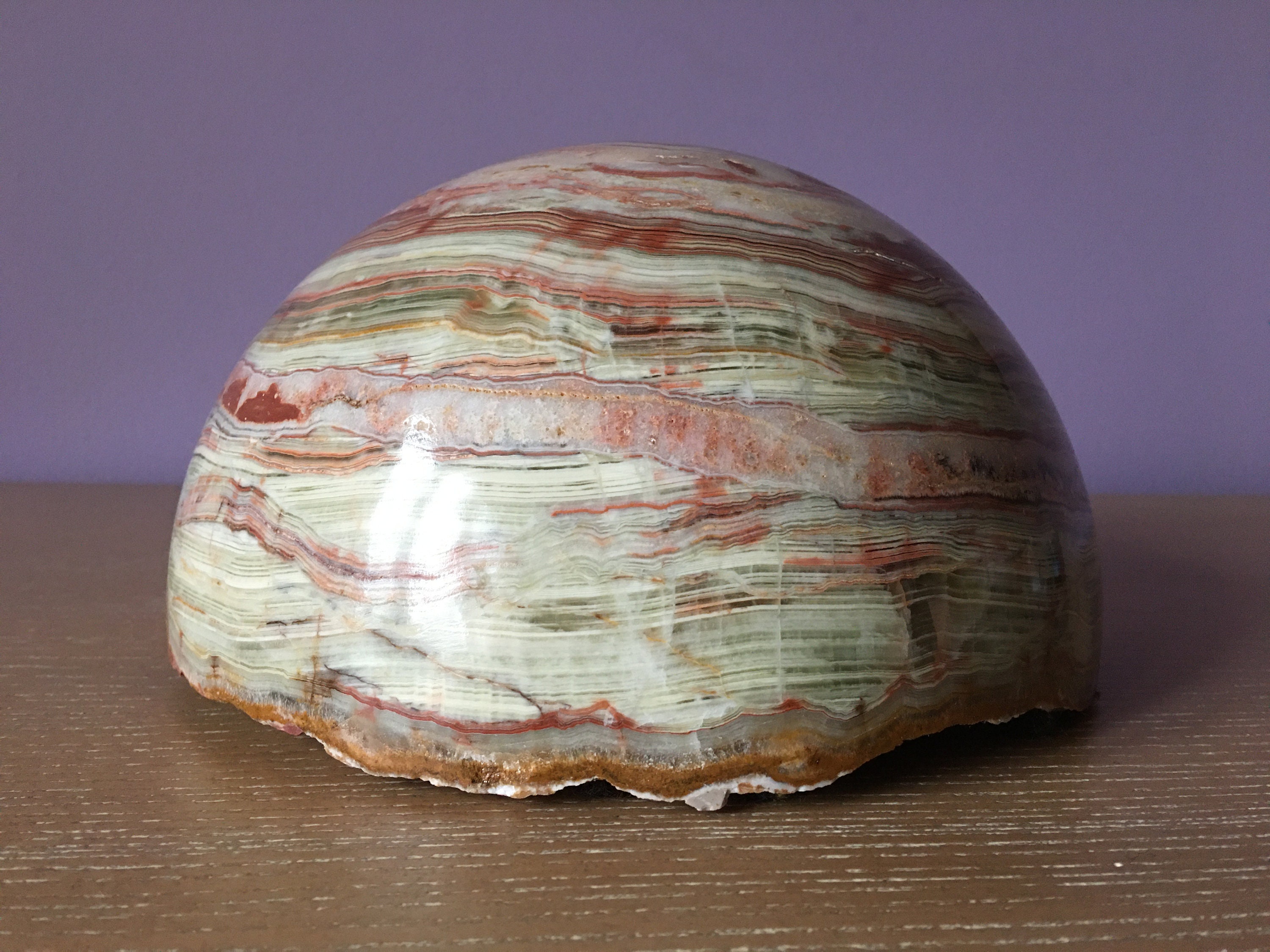 ONYX Slab Huge 8" Dome Shaped Half Semi-sphere Polished Natural Mineral ...