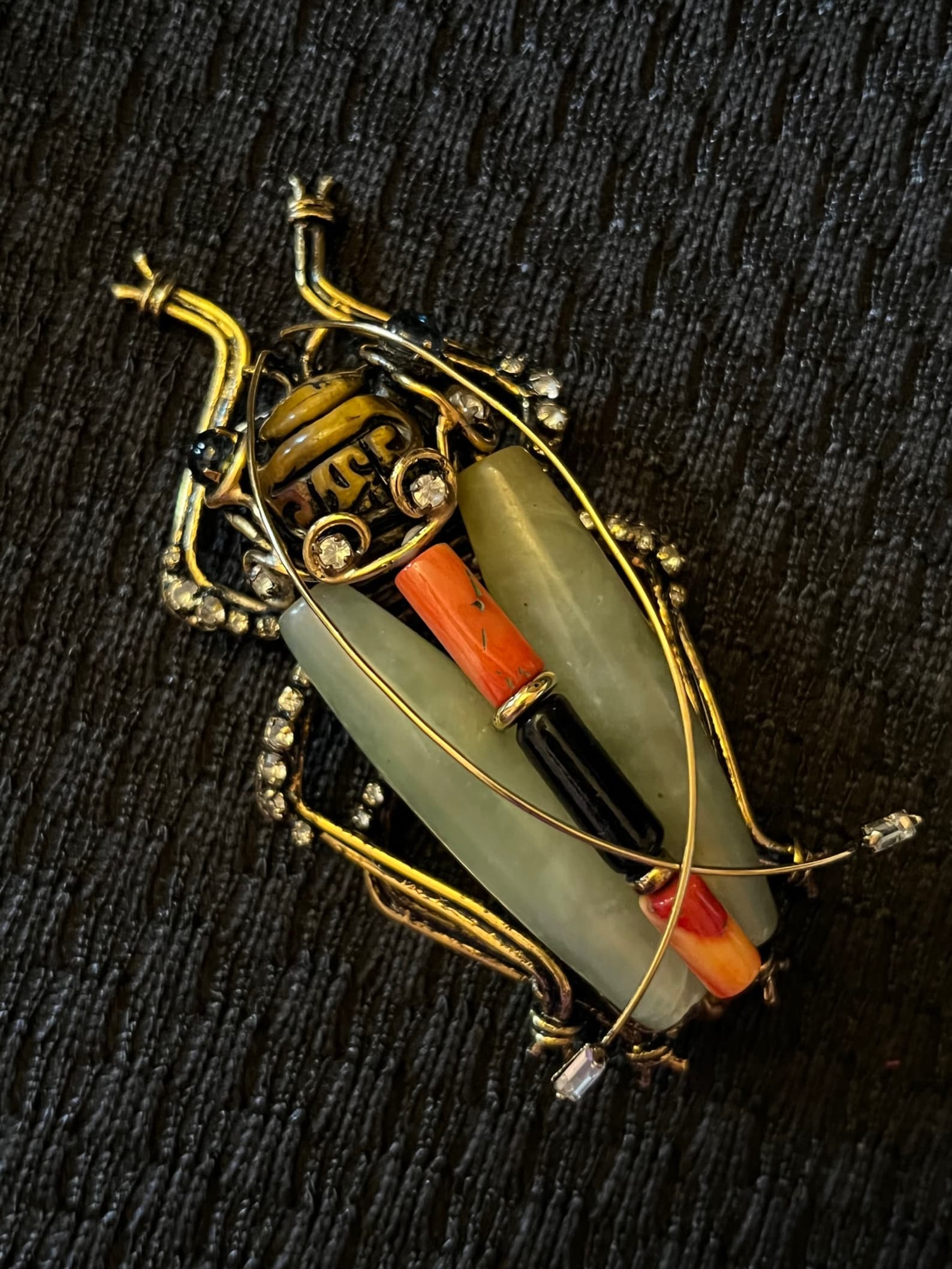 Vintage IRADJ MOINI Large Beetle Bug Insect Brooch Pin Costume Designer ...