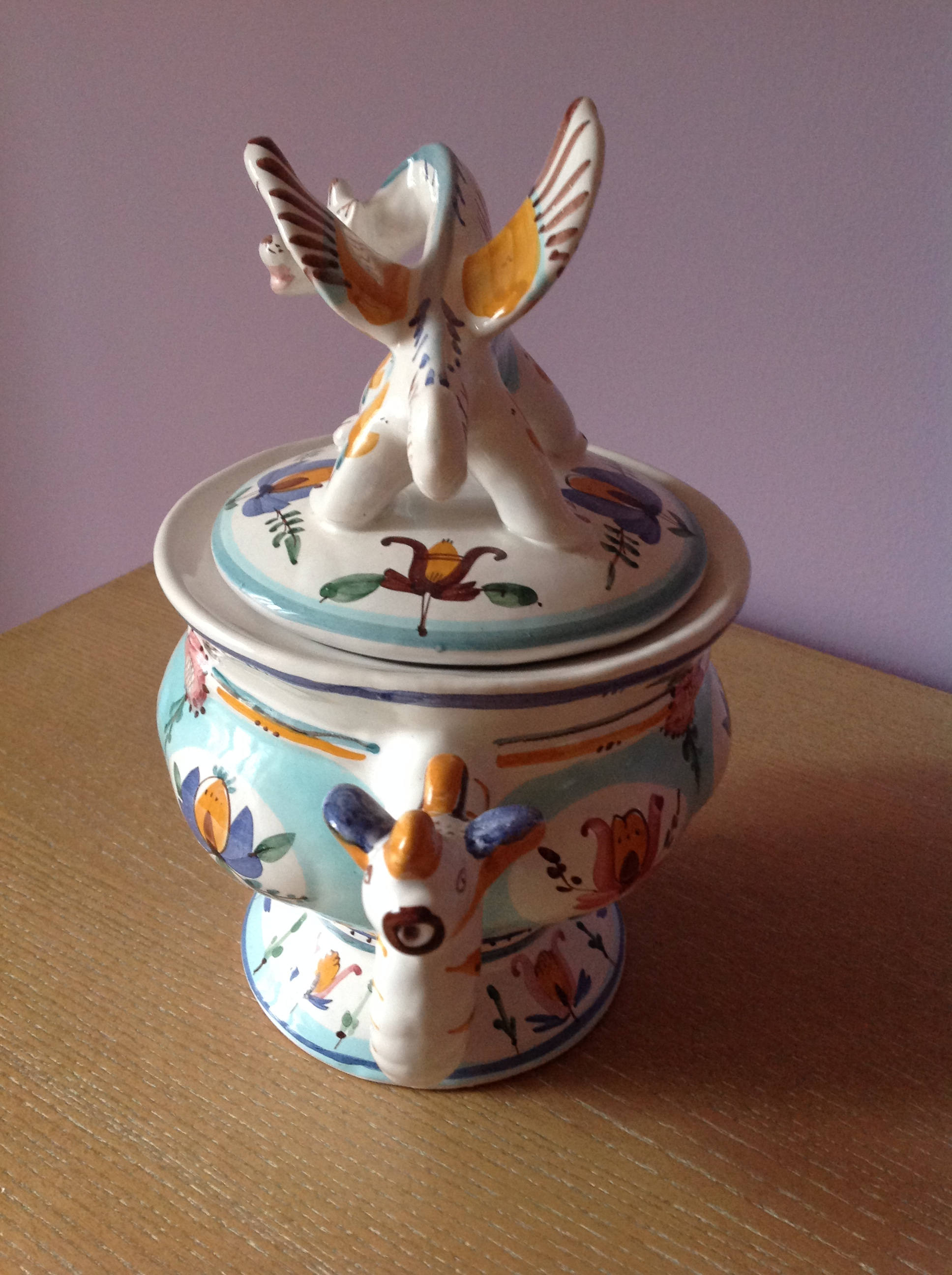 Vintage Gzhel Russian Studio Art Pottery Ceramic Covered - Etsy