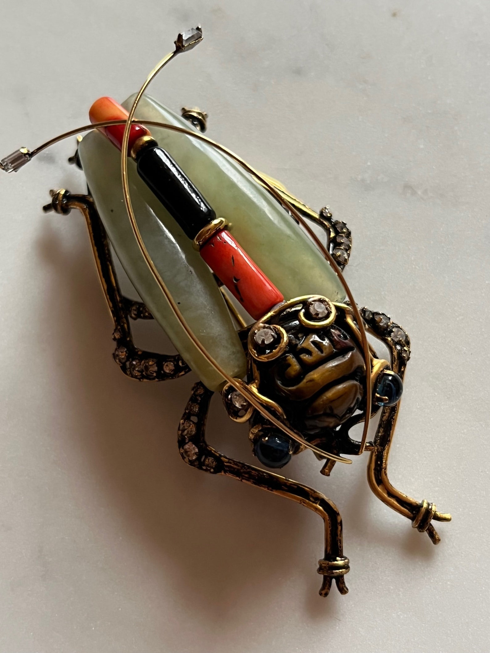 Vintage IRADJ MOINI Large Beetle Bug Insect Brooch Pin Costume Designer ...