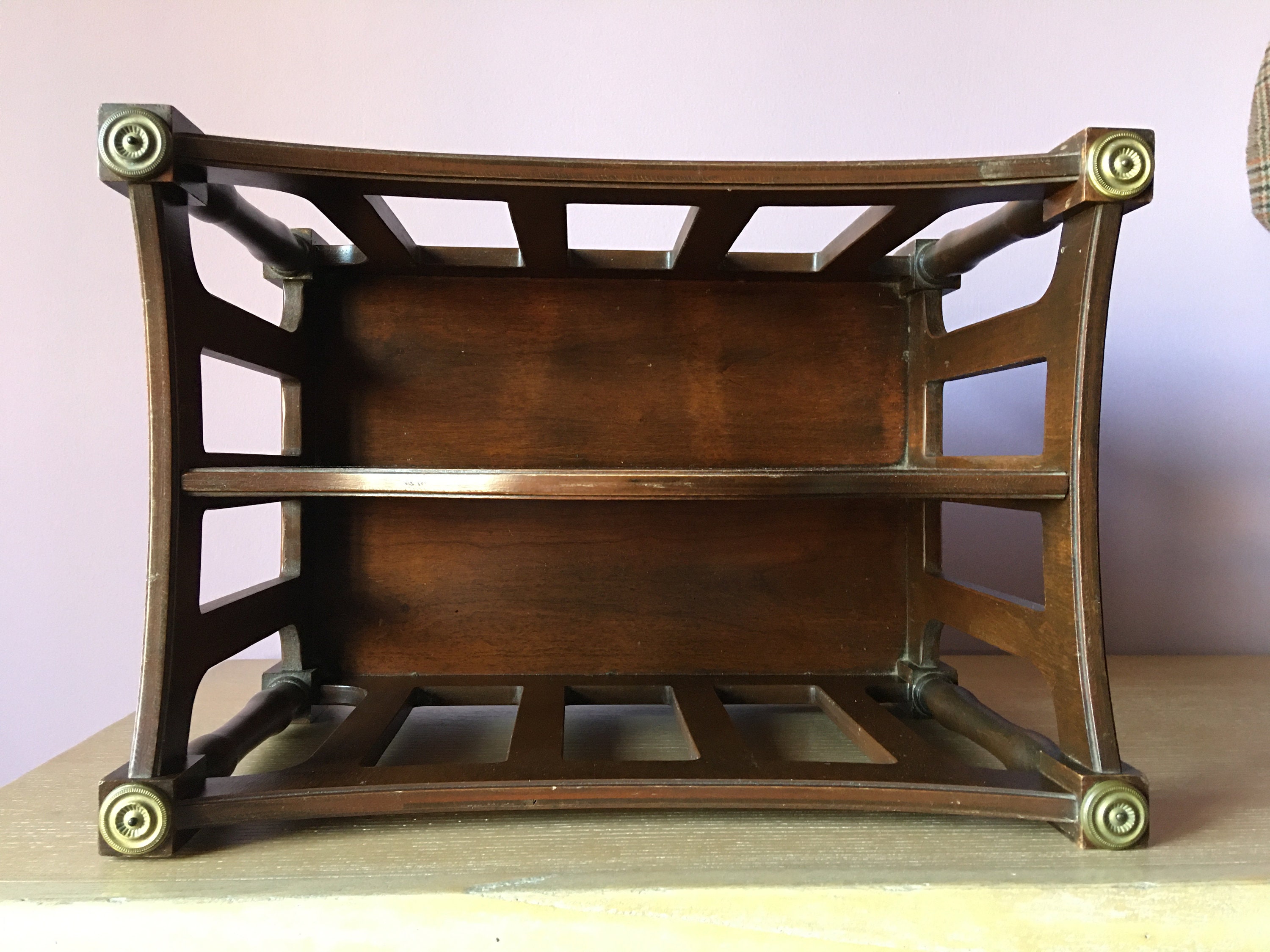 Vintage Antique Wood Wooden Newspaper Magazine Rack Holder Brandt ...