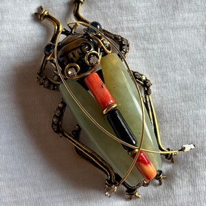 Vintage IRADJ MOINI Large Beetle Bug Insect Brooch Pin Costume Designer ...