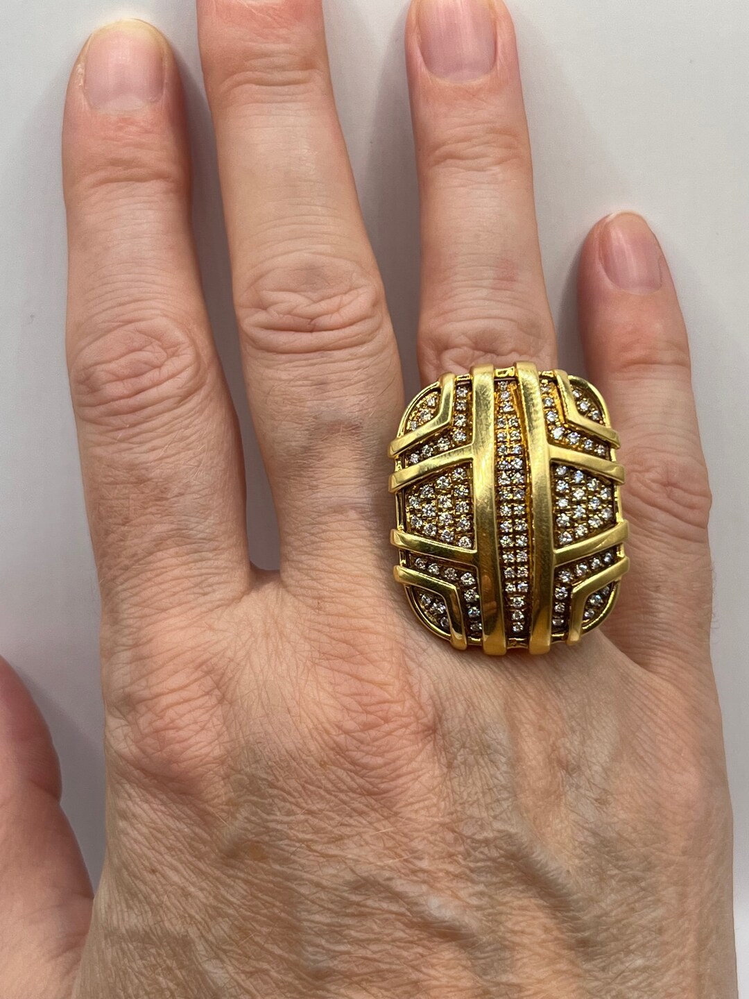 Di Modolo Favola 18K Yellow Gold Diamonds Huge Cocktail Statement Ring ...