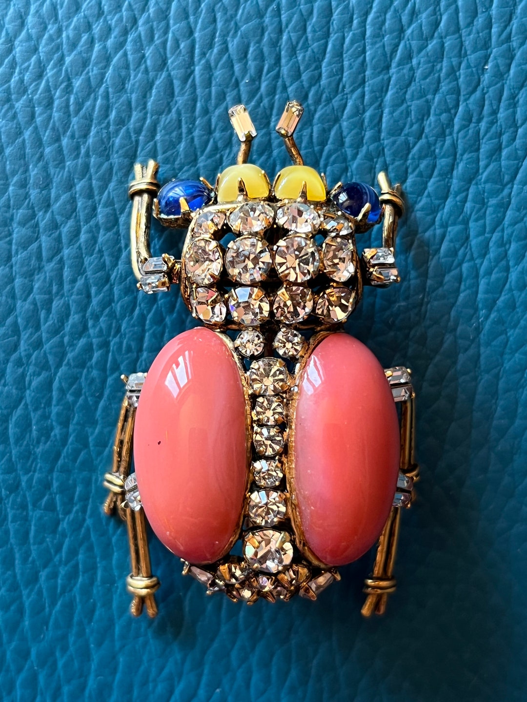 Vintage IRADJ MOINI Large Beetle Insect Bug Brooch Pin Costume Jewelry ...