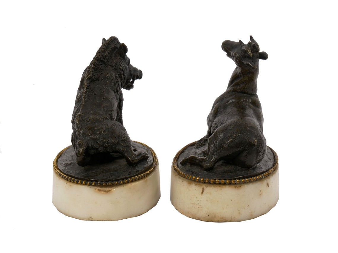 Bronze Sculptures Paperweights Pair of Antique Bronze Sculpture ...