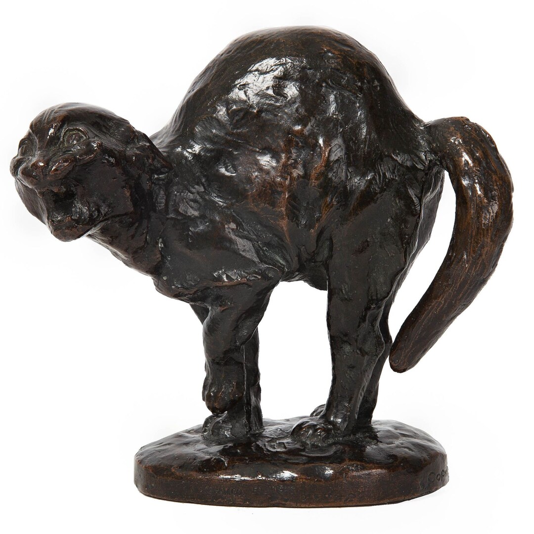 Authentic Frederick Roth "hissing Cat" (1913) Bronze Sculpture, Gorham ...