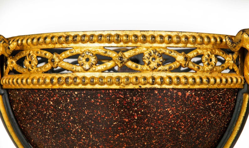 Regency Style Gilt and Faux Porphyry Iron Athenienne Jardinierre Plant ...