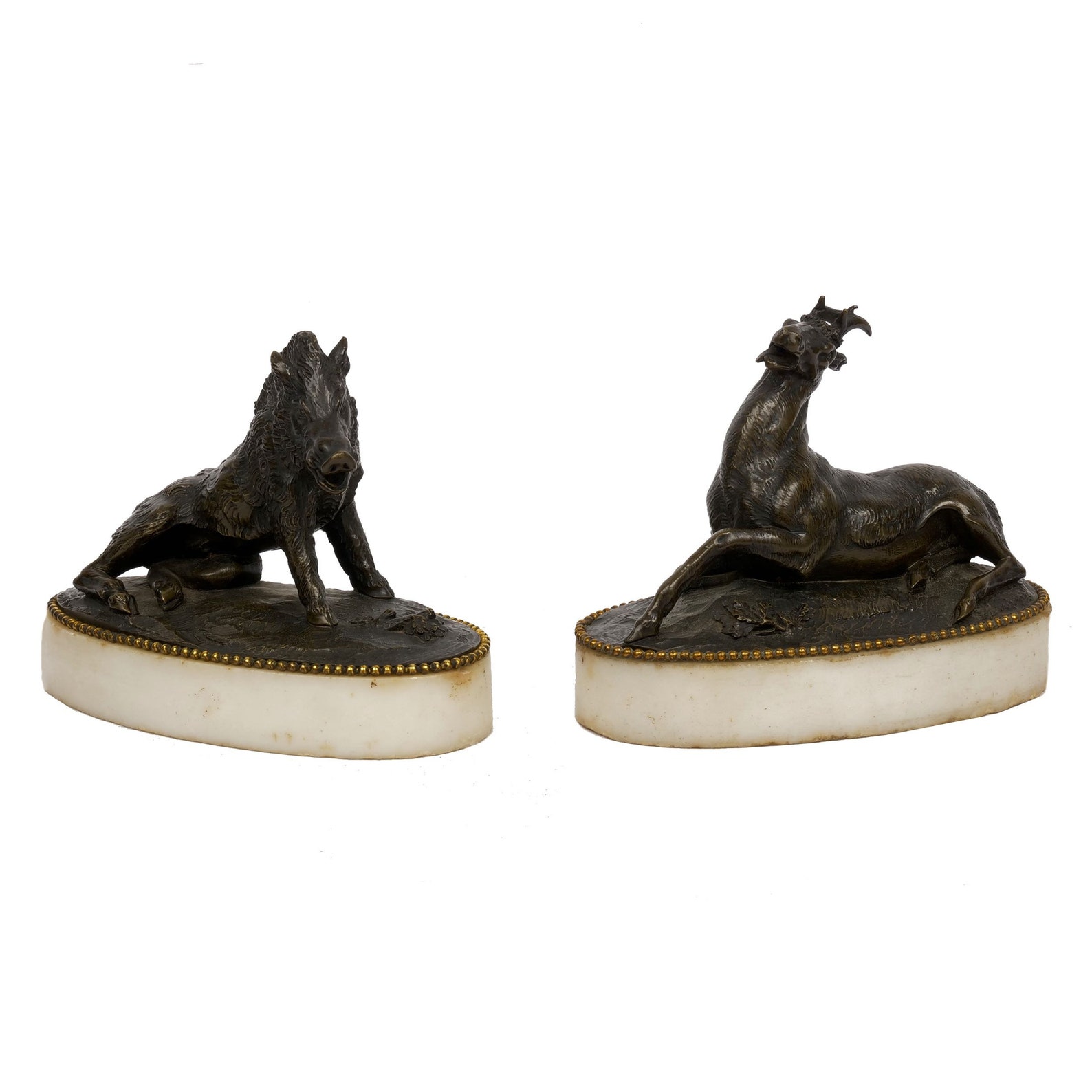 Bronze Sculptures Paperweights Pair of Antique Bronze Sculpture ...