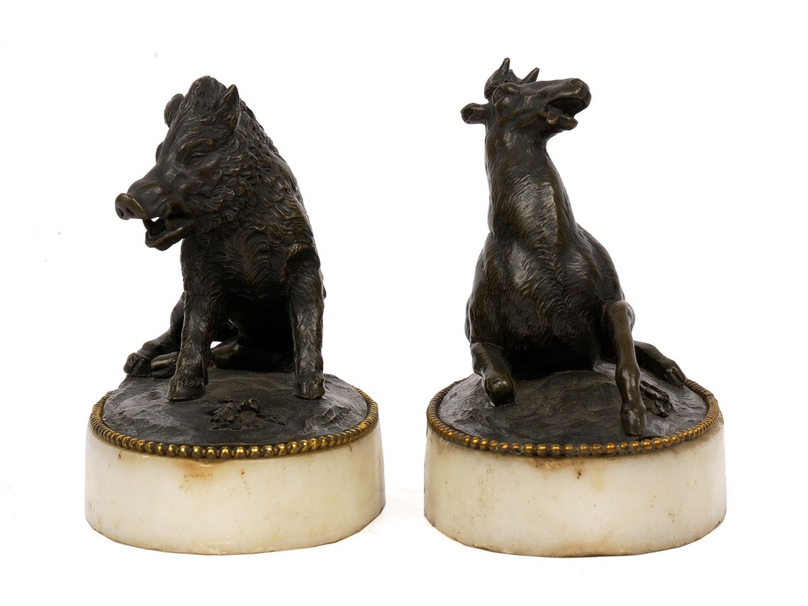 Bronze Sculptures Paperweights Pair of Antique Bronze Sculpture ...