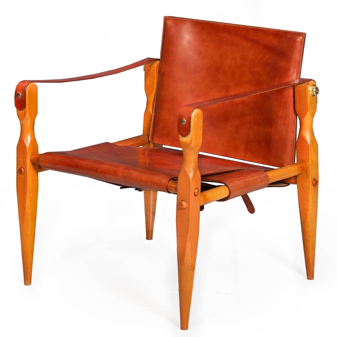 Gorgeous Circa 1970s Mid-century Modern safari Chair in New Leather - Etsy