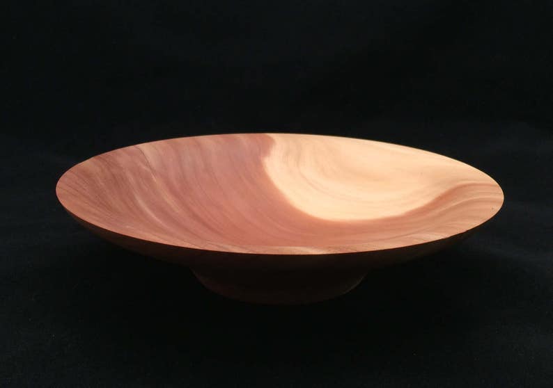 Shallow Wooden Bowl/Dish Red Cedar Hand Turned Food Safe | Etsy