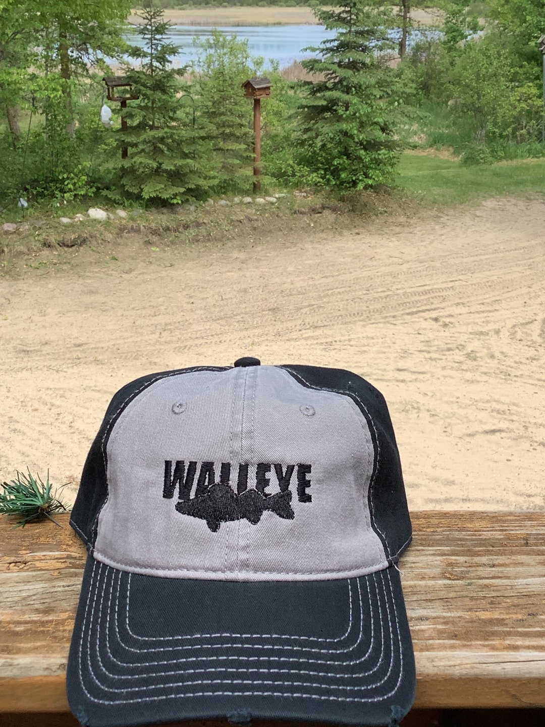 Walleye Gray Black Hat Cap - Etsy