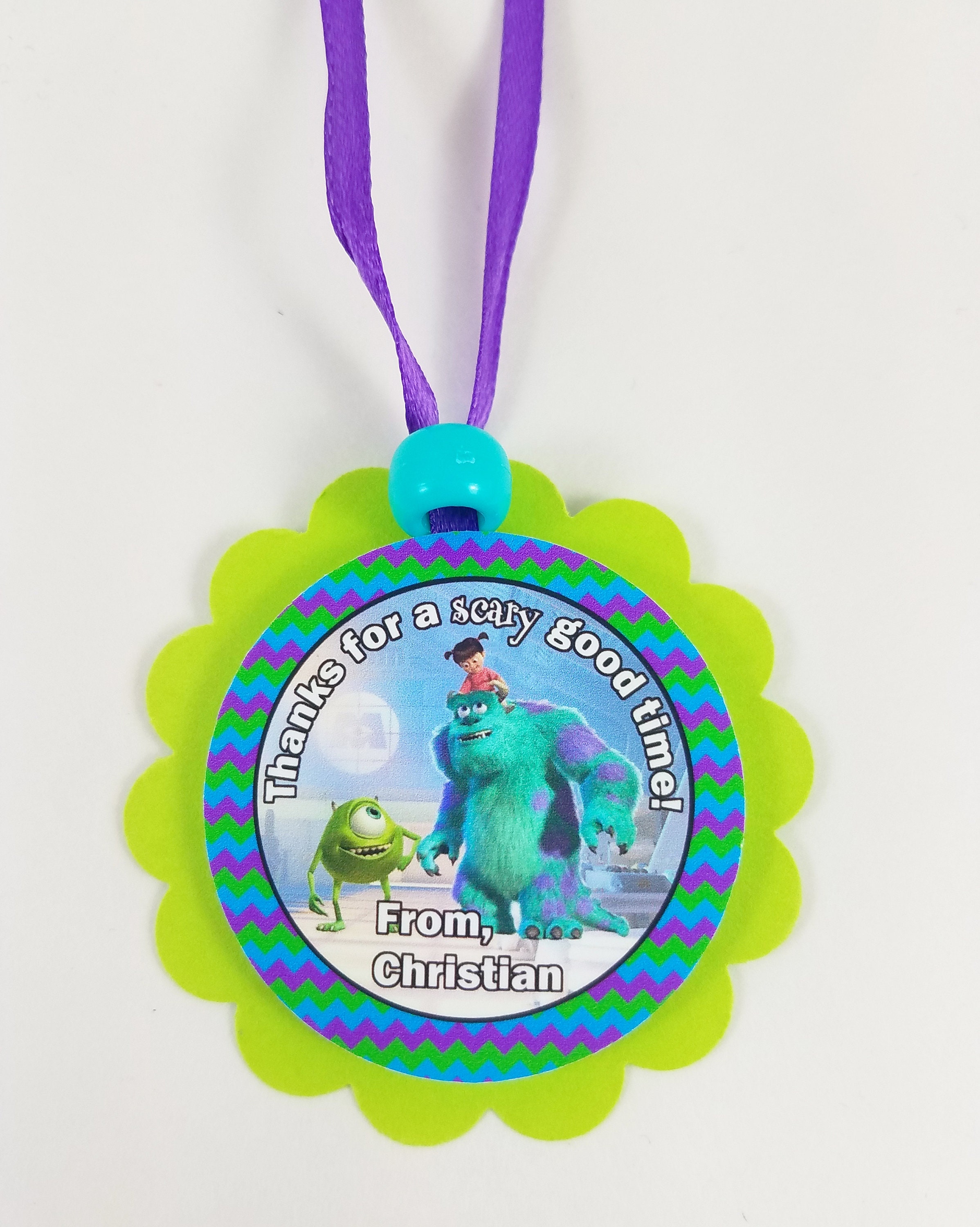 Personalized Monsters Inc 2 Scallop Birthday Party Thank | Etsy