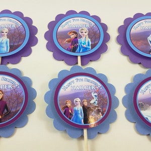 Personalized Frozen 2 Elsa Anna Olaf 2" Scallop Birthday Mix N Match ...