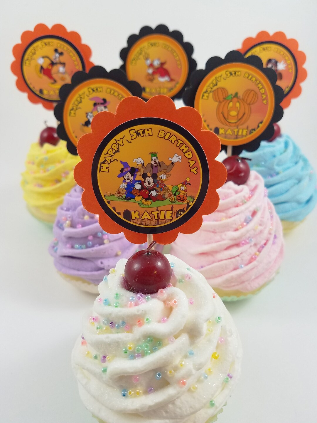 Personalized Halloween Mickey Mouse Clubhouse 2" Scallop Cupcake ...