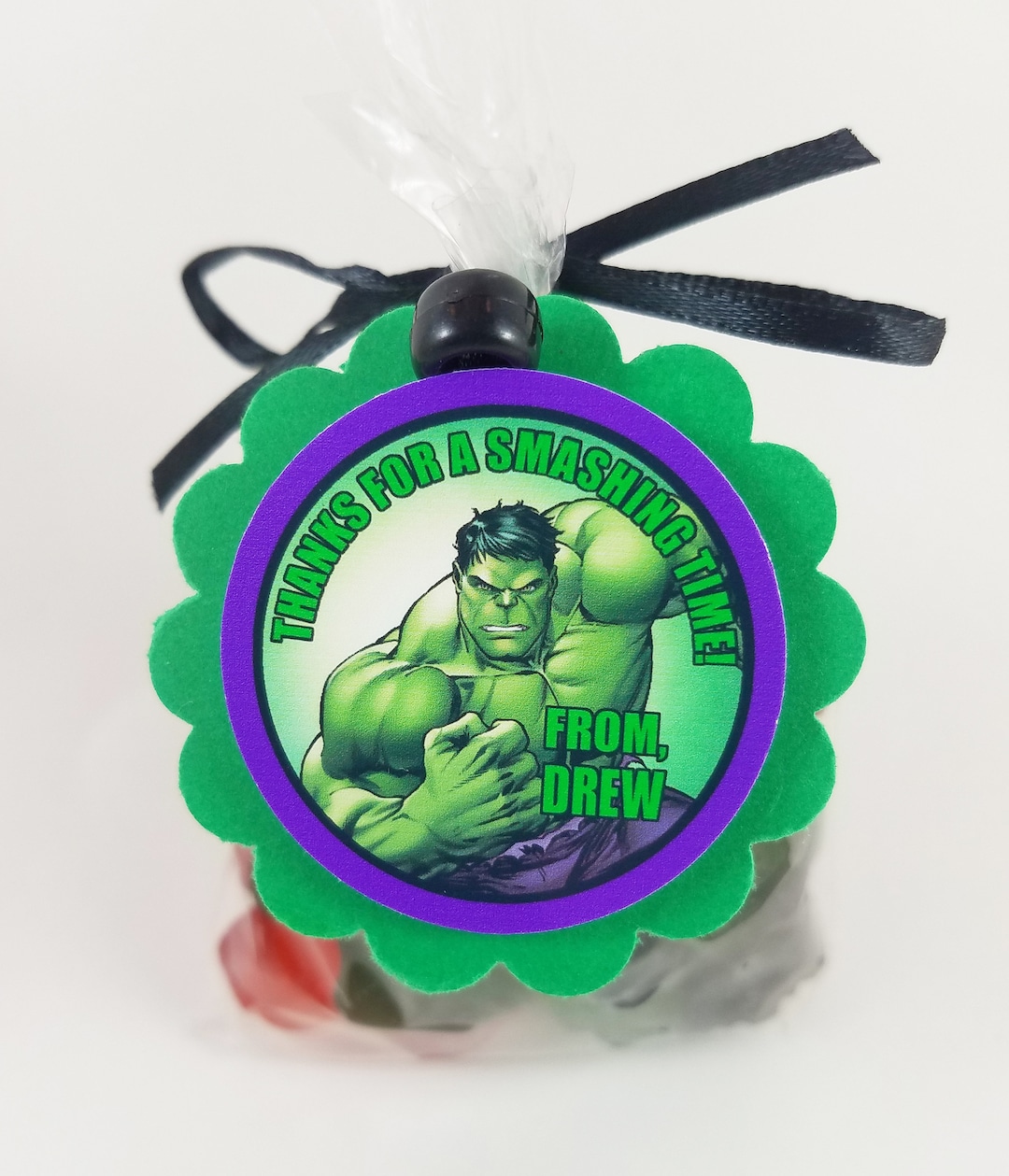 Personalized Incredible Hulk 2" Scallop Birthday Party Thank You Favor ...