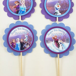 Personalized Frozen 2 Elsa Anna Olaf 2" Scallop Birthday Mix N Match ...