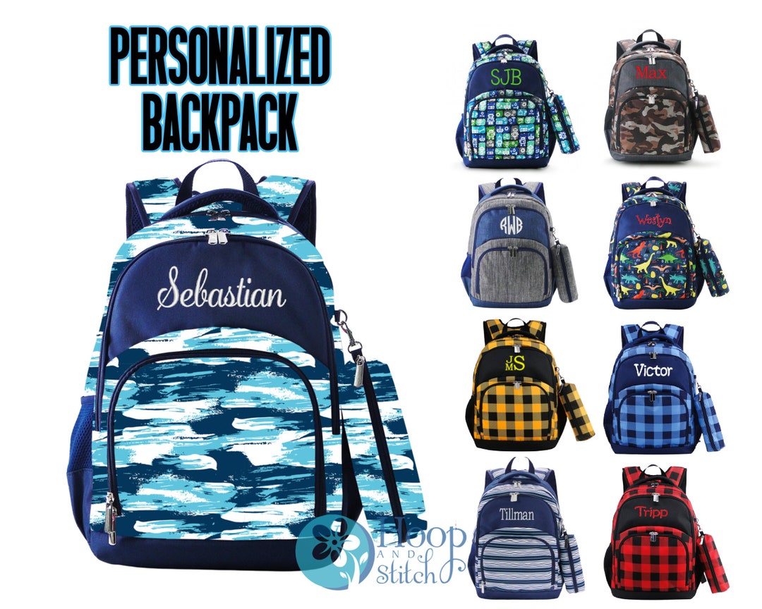 Kids Personalized Backpack, Monogram Backpack, Monogram Boys Backpack ...