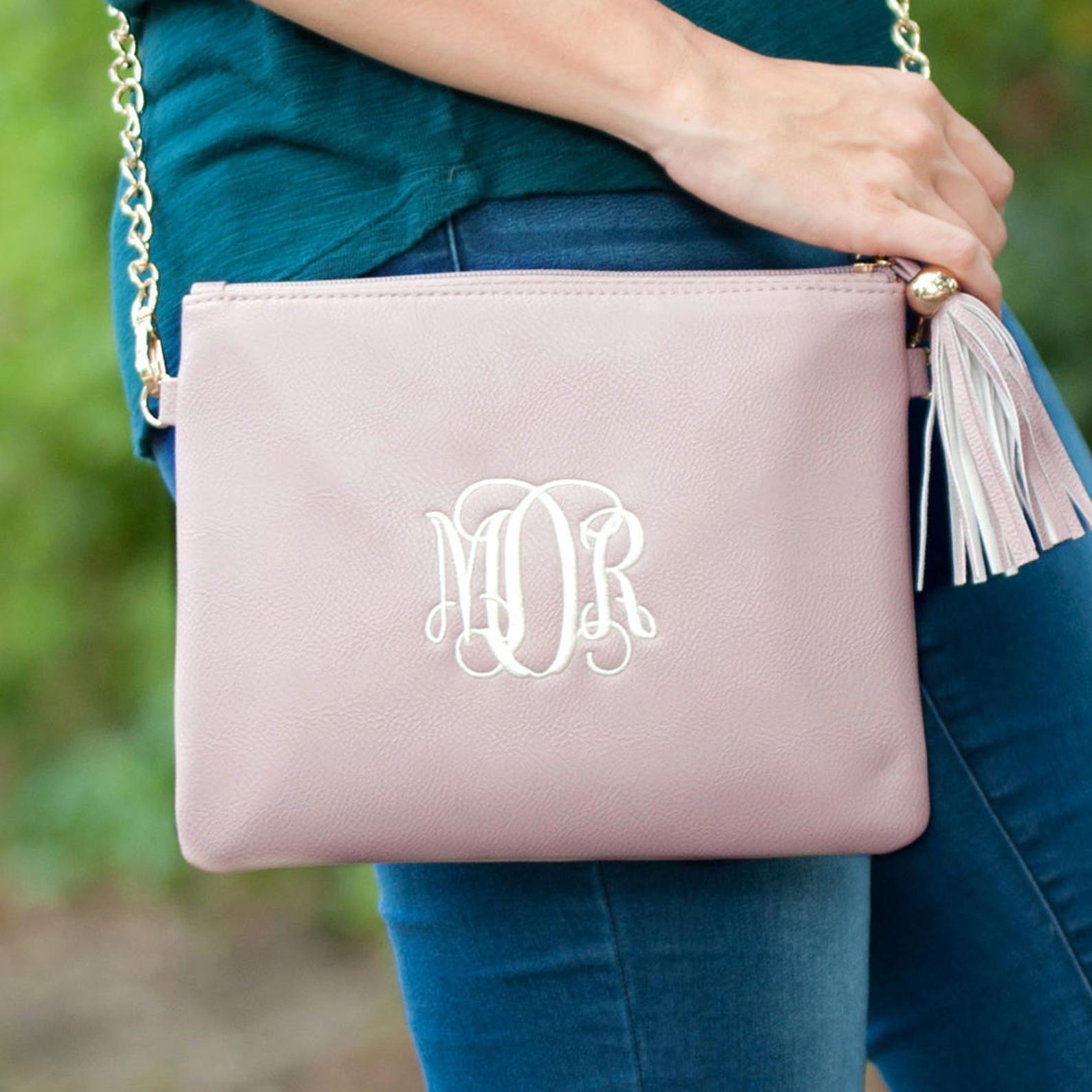 Vegan Leather Wristlet Purse Viv & Lou®, Monogram Purse, Personalized ...