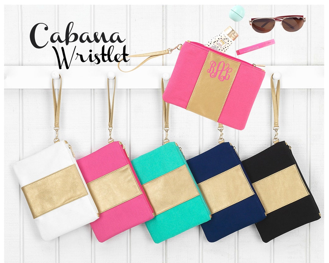 Cabana Wristlet Viv & Lou®, Monogram Wristlet, Personalized Wristlet ...