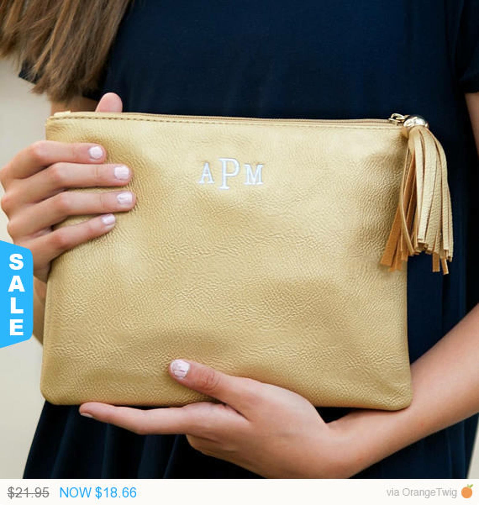 Vegan Leather Wristlet Purse Viv & Lou®, Monogram Purse, Personalized ...