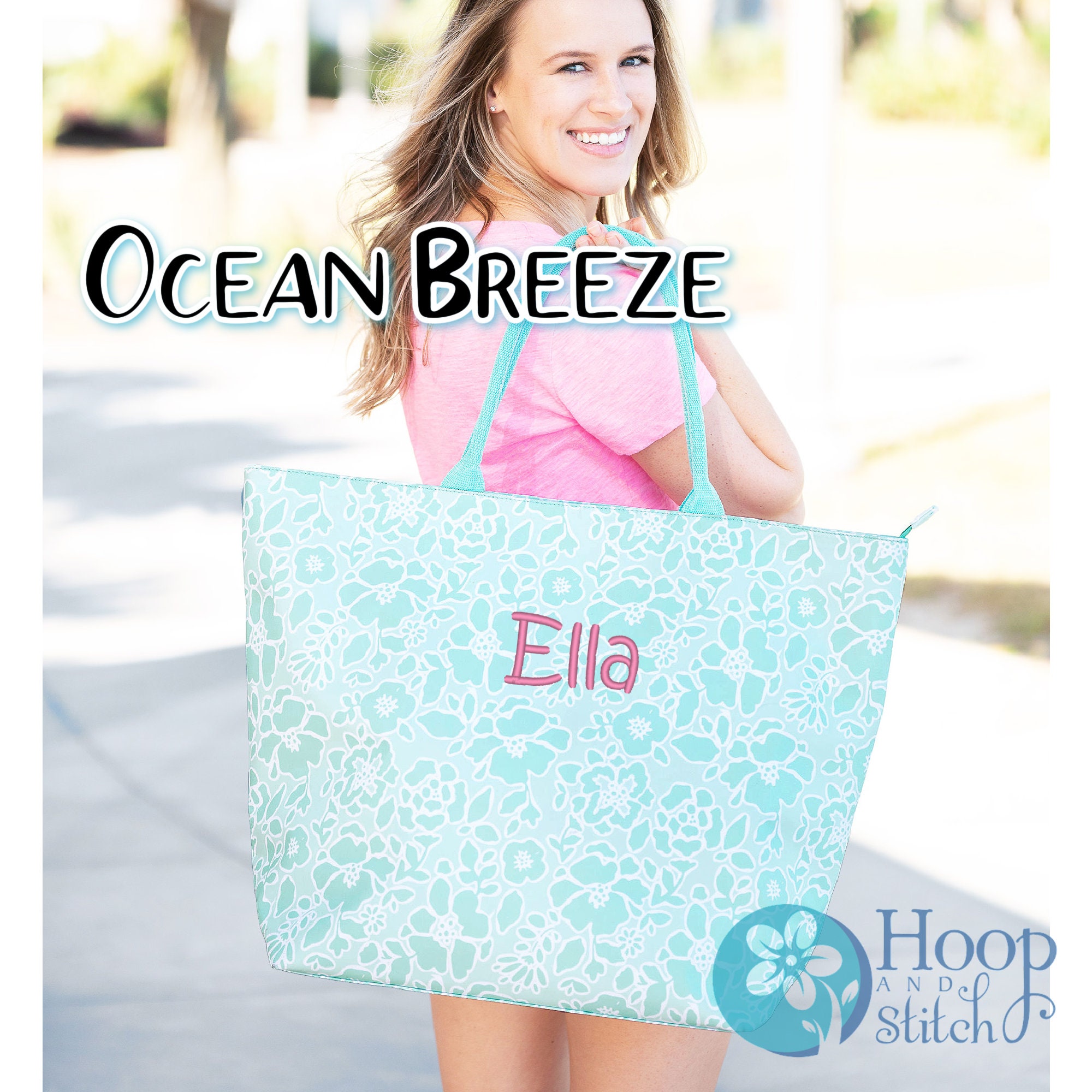 Beach Tote Viv & Lou® With Monogram, Monogram Beach Tote, Monogram ...