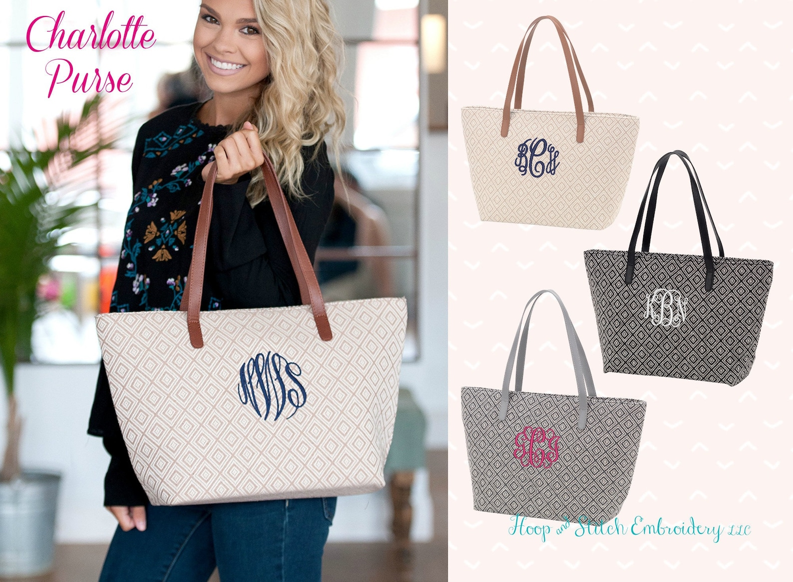 Charlotte Purse Personalized Purse Monogram Purse Viv and | Etsy