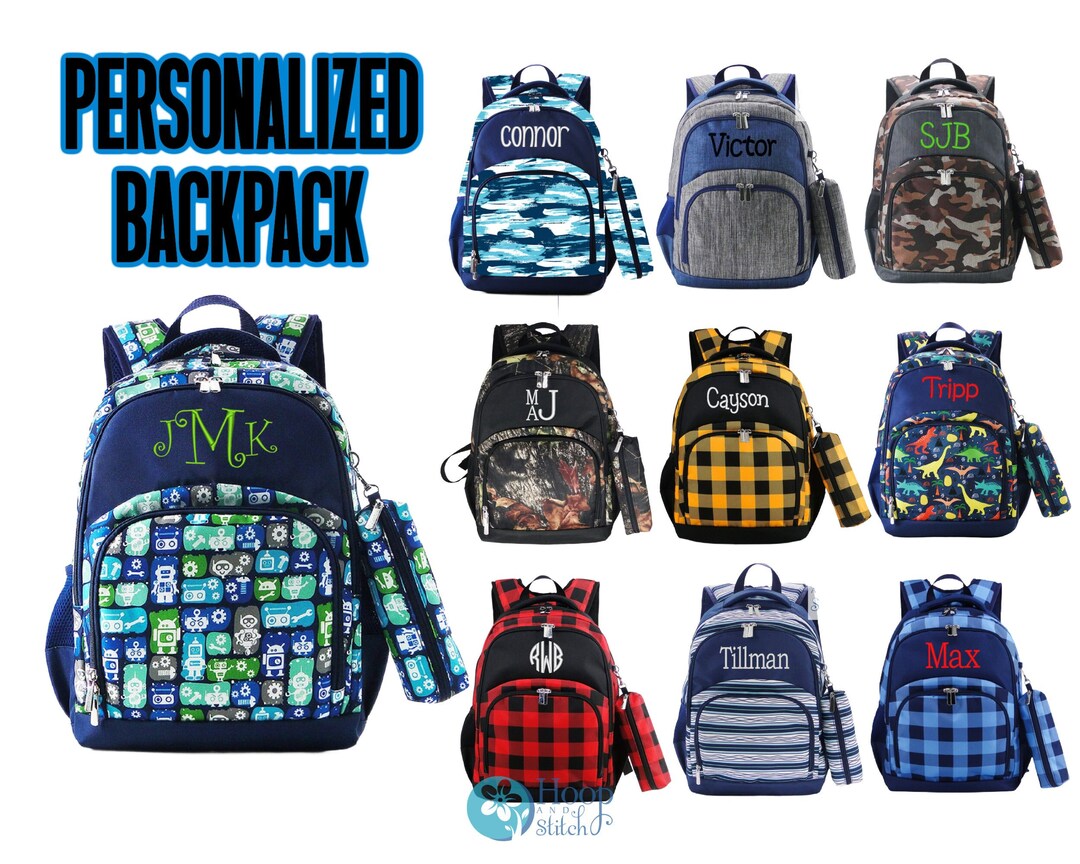 Kids Personalized Backpack, Monogram Backpack, Monogram Boys Backpack ...