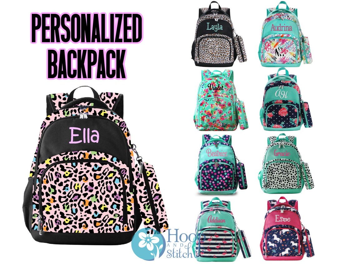 Kids Personalized Backpack, Monogram Backpack, Girls School Bag, Girls ...