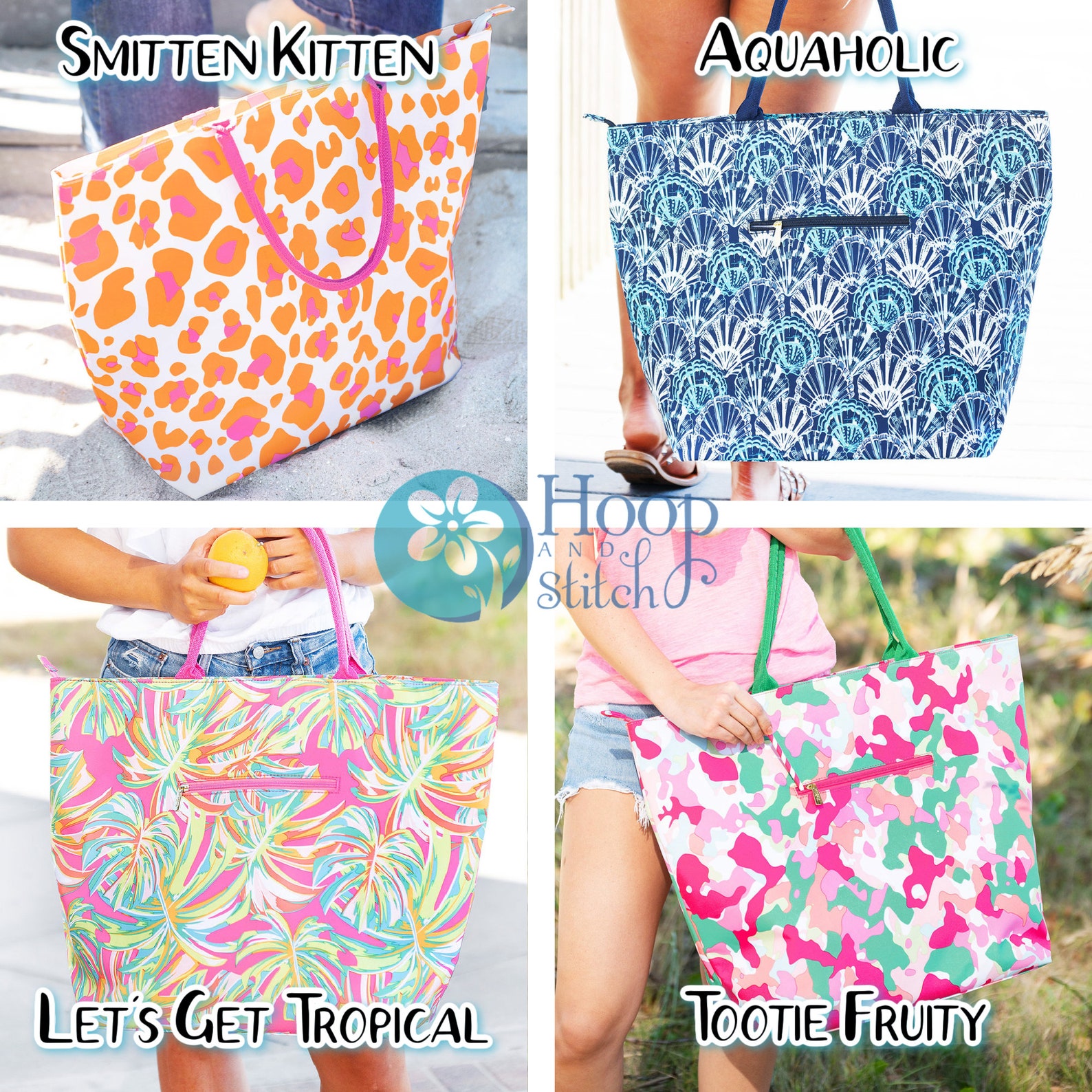 Beach Tote Viv & Lou® With Monogram, Monogram Beach Tote, Monogram ...