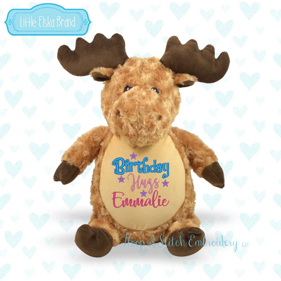 Moose Personalized Stuffie Plush Keepsake Birth, Irthday, Graduation ...