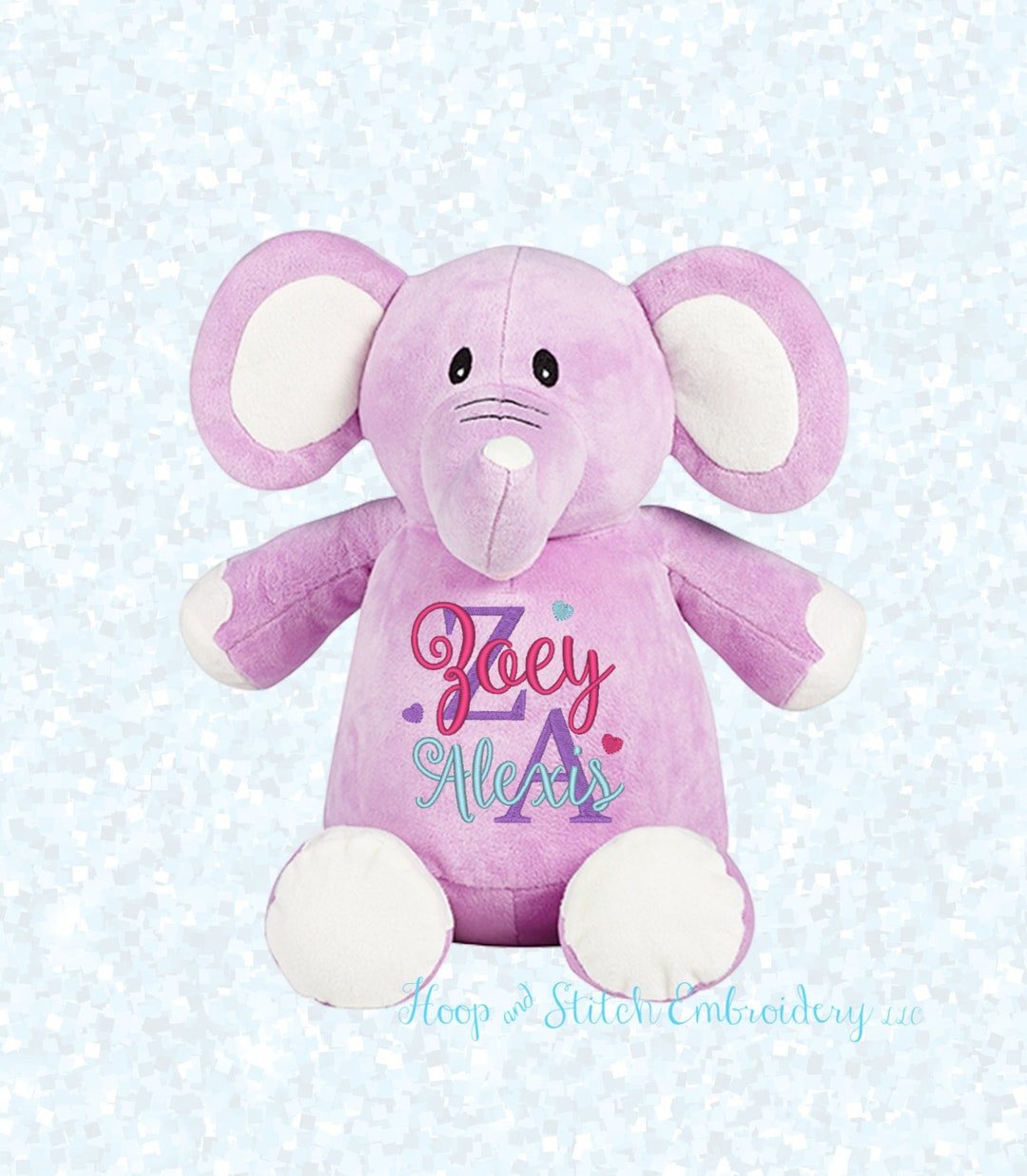 Purple Elephant Personalized Cubbies Plush Keepsake Birth - Etsy