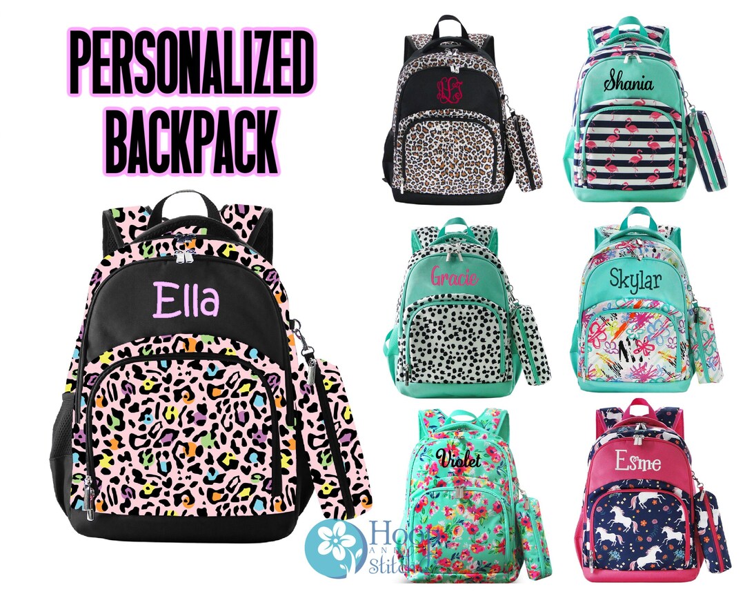 Kids Personalized Backpack Monogram Backpack Girls School - Etsy
