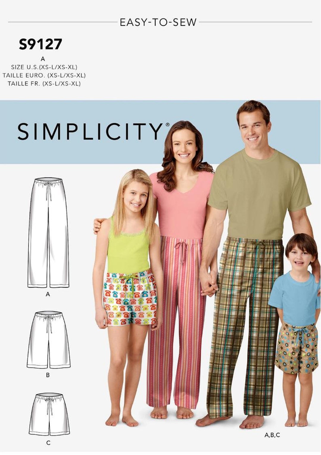 FAMILY LOUNGE / PAJAMA Pants or Shorts, Easy Sewing Pattern by ...