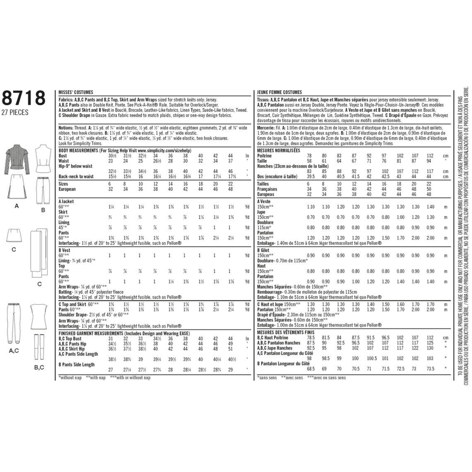 Simplicity 8718 Misses' WARRIOR Costume Sewing Pattern | Etsy