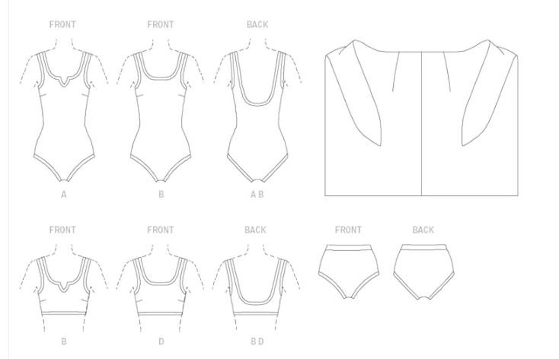 Swimsuit Bikini and Wrap Sewing Pattern by Butterick B4526 | Etsy