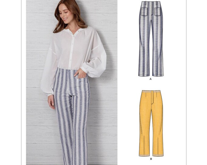 Misses' High Waisted Flared Pants in Two Lengths, Sewing Pattern, New ...