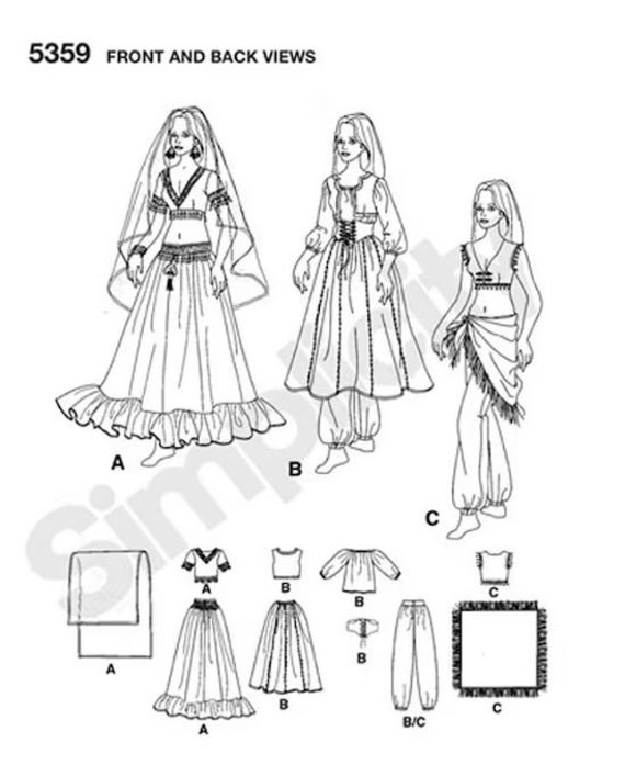 Craft Supplies & Tools Simplicity Misses Genie Belly Dancer Costume ...