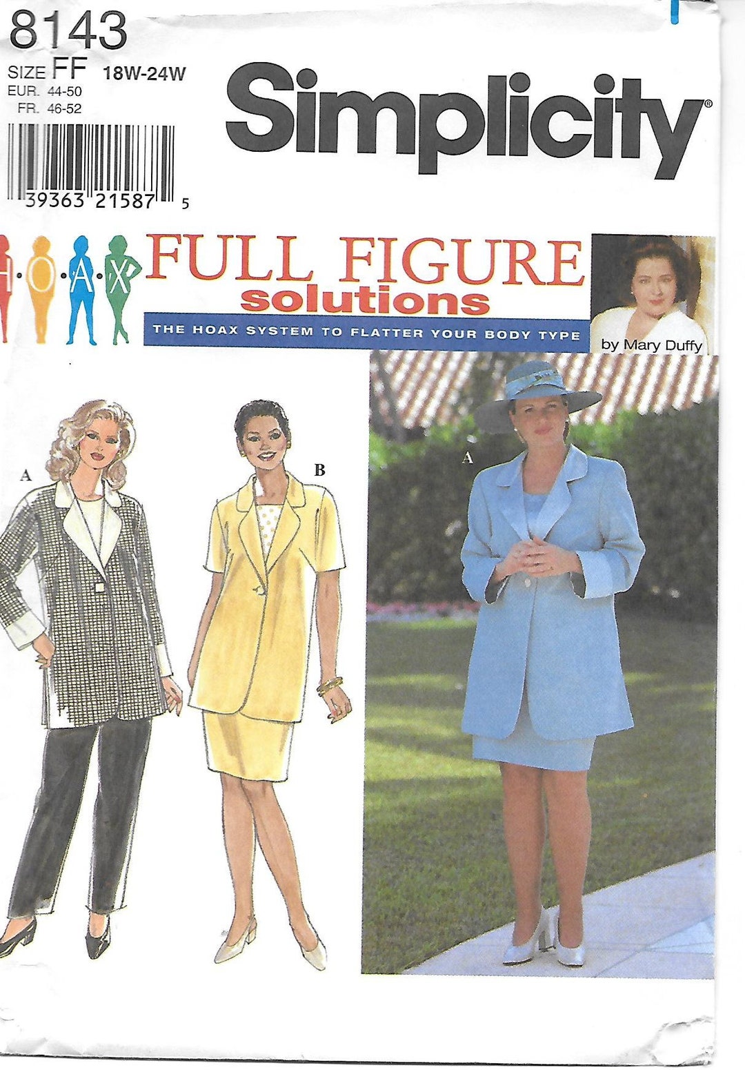 Women's JACKET, SKIRT and PANTS, Full Figure Solutions Sewing Pattern by Simplicity 8143 - Etsy