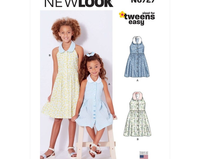 Girls DRESSES, Tweens Easy Sewing Pattern, New Look N6727, Girls Size 3 ...