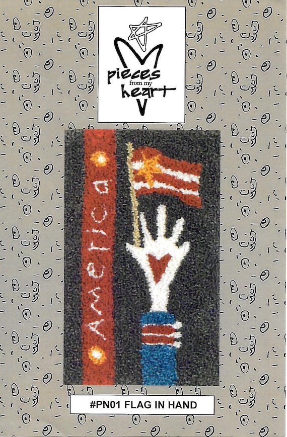 FLAG IN HAND Punch Needle Pattern by Pieces From My Heart | Etsy