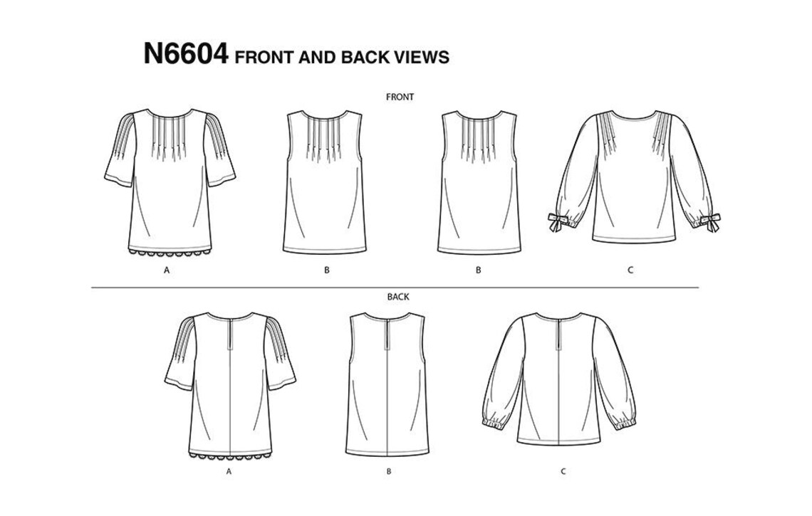 Misses' Tops, Sewing Pattern, New Look N6604, Size 10-22, New Uncut - Etsy