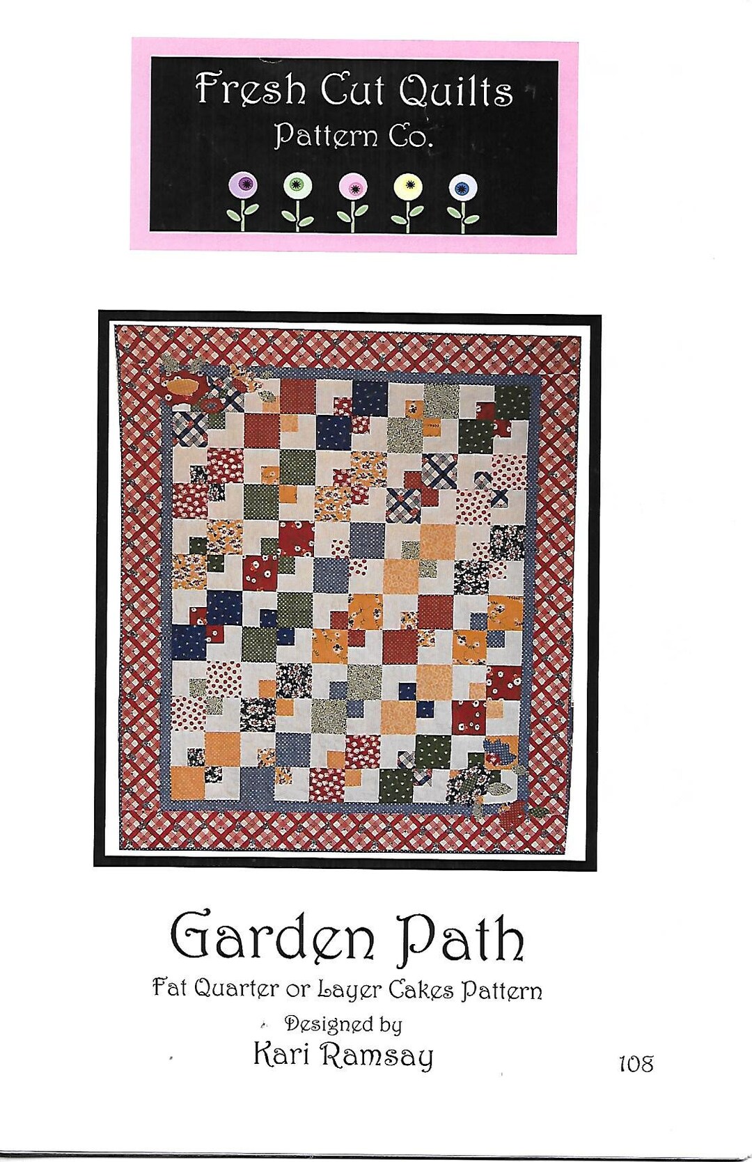 GARDEN PATH, Fat Quarter or Layer Cakes Friendly Pattern, Fresh Cut ...