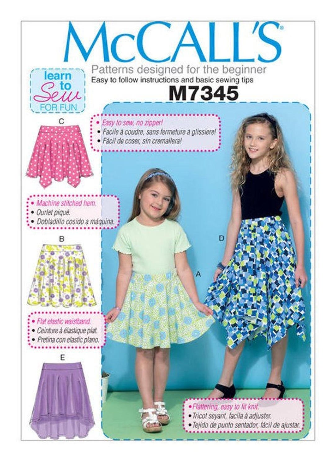 Children's/girls' Straight, Handkerchief, or High-low Hem SKIRTS ...
