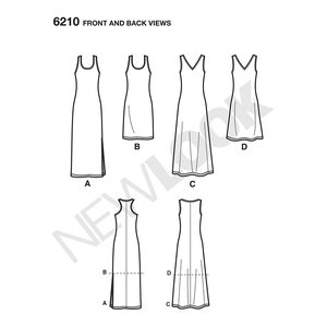 Misses' Knit Tank Dress in Two Lengths, Sewing Pattern, New Look 6210 ...